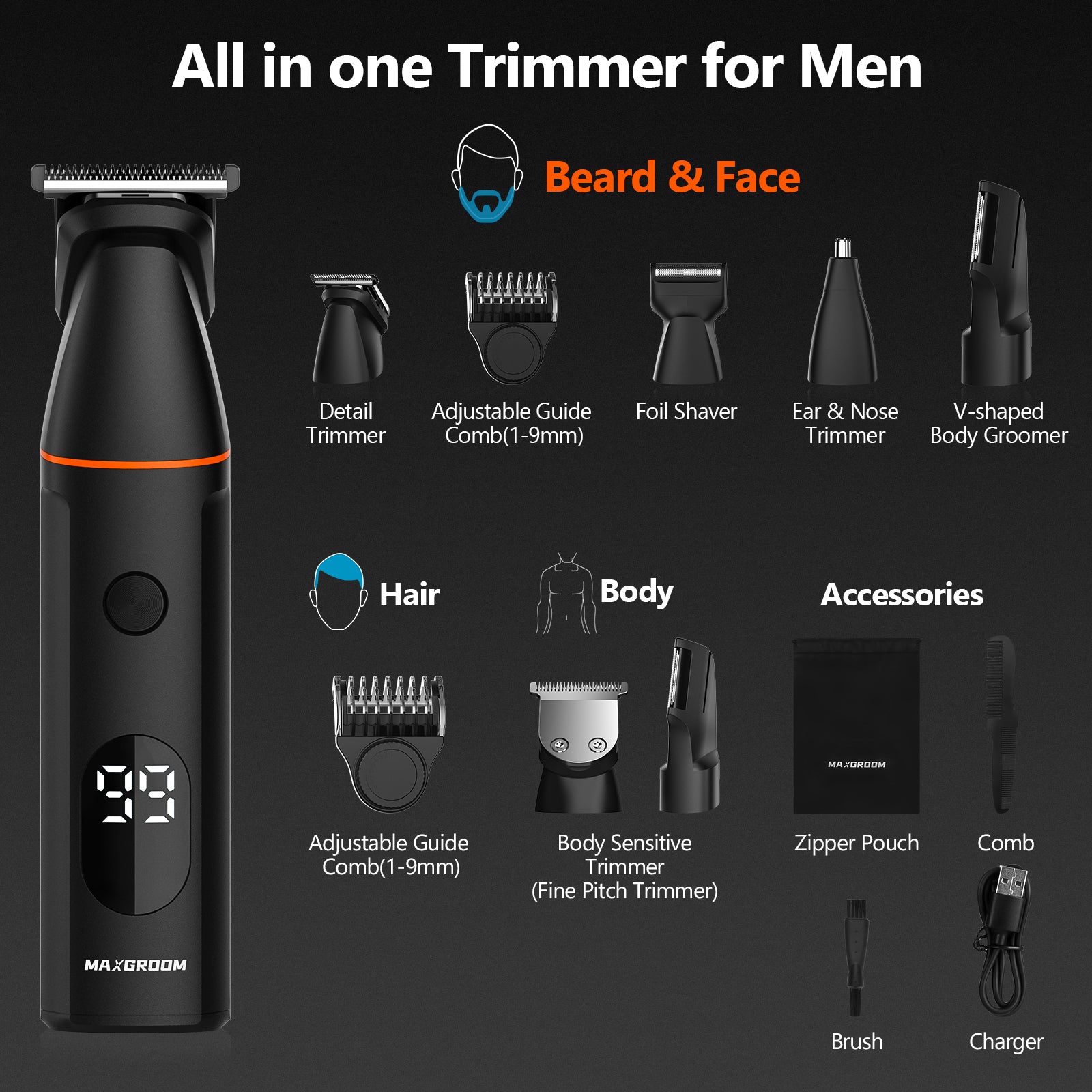 All-in-One Body Hair Trimmer – MAXGROOM